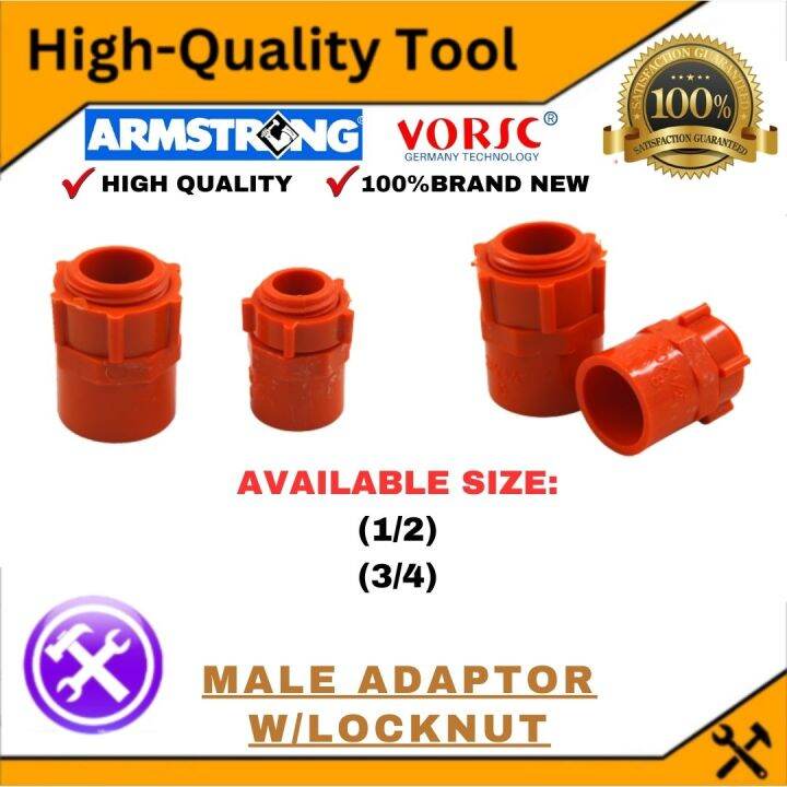 MALE ADAPTOR W/LOCKNUT (SIZE: 1/2 , 3/4) | Lazada PH