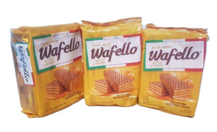 Italian WAFER Wafello Butter-Caramel Flavor (pack of 3 pieces x 205 ...