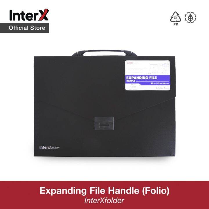 EXPANDING FILE WITH HANDLE FOLIO INTERX TAS DOKUMEN MAP SEKAT PLASTIK | Lazada Indonesia