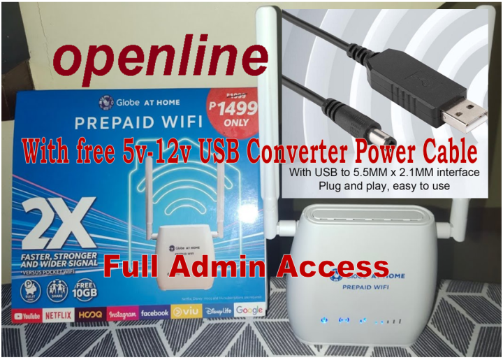OPENLINE Globe at home prepaid wifi (ZLT S10G with FREE 10GB)+(free DC 5V-12V Boost Voltage ...