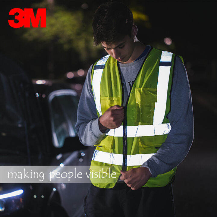 3M Reflective Vest Highway Construction Outdoor Riding at Night ...