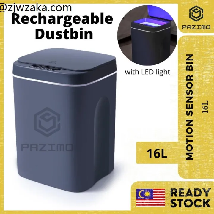 Sensor 16L Dustbin Large Touchless Smart Rubbish Bin Motion Sensor ...