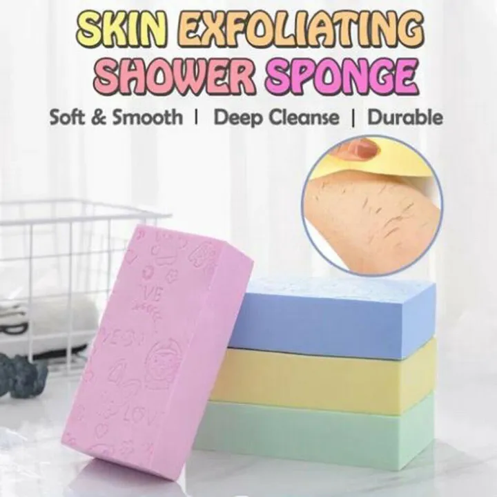♥Enn Sponge Clay Bath Sponge Printed Scrub Shower Baby Scrubber Washing ...