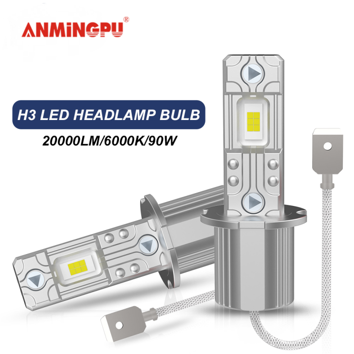 LED H3 LED Headlight CANBUS Led Bulbs Lamp H3 90W Car Fog Lights Day Driving Light Fanless Auto ...