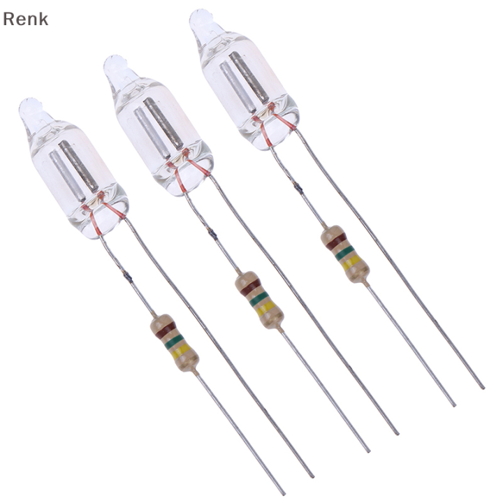 Renk 20pcs Neon Indicator Lamps With Resistance Connected To 220V 6*16 ...
