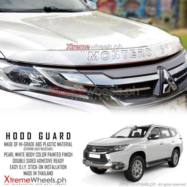 Mitsubishi Montero 2016-2019 Thick Hood Lip Savanna White Color with ...
