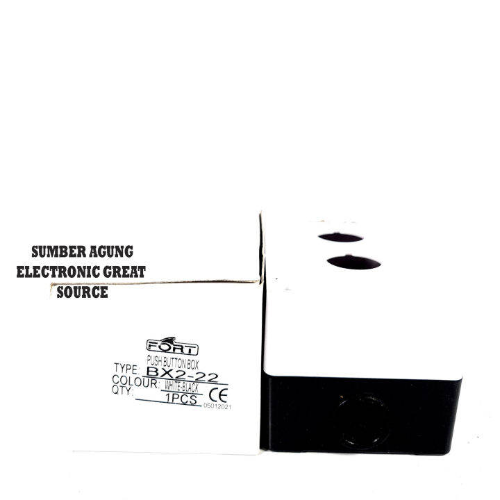 Push Button Box BX2-22 Fort Outbow Lubang 2 Putih Hitam Lubang 22mm ...