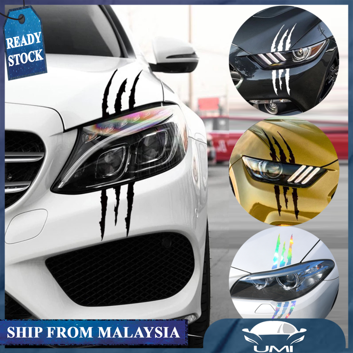 Monster Scratch Car Sticker Headlight Sticker Pelekat kereta calar ...