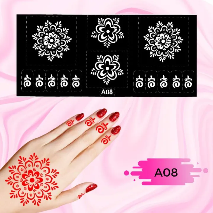 Sticker Inai / Henna Stencil / Sticker Henna / Mehndi Stencil (A08 ...