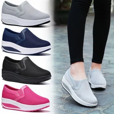 [JINTOHO] [Ready Stock]Women Casual Cut-outs Wedges Shoes Sneaker Heel ...