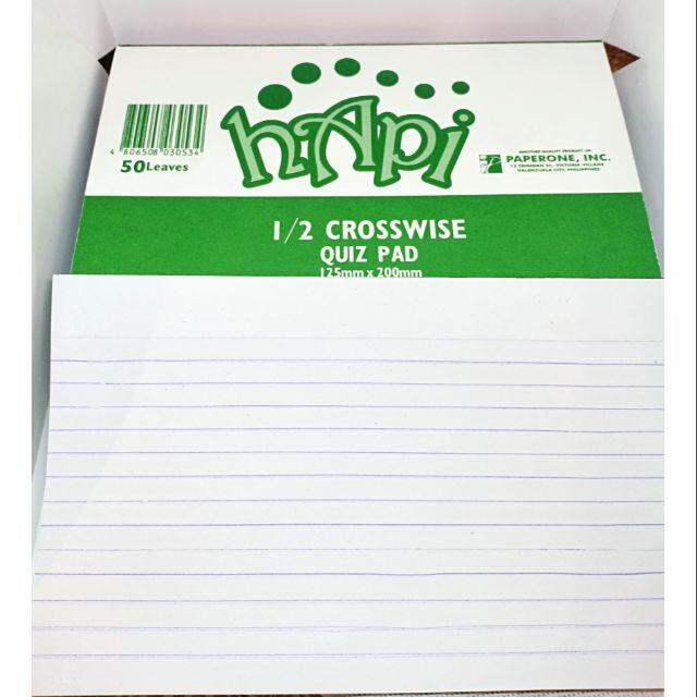 Pad Paper 1/2 Crosswise / 1/4 Quiz Pad 50 leaves | Lazada PH
