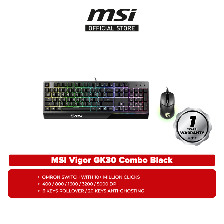 MSI Vigor GK30 Keyboard Mouse Combo Black | Lazada