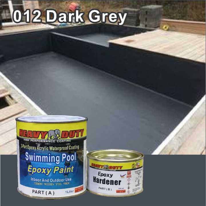 012 DARK GREY SWIMMING POOL EPOXY PAINT /Heavy Duty • 2-Part Epoxy ...