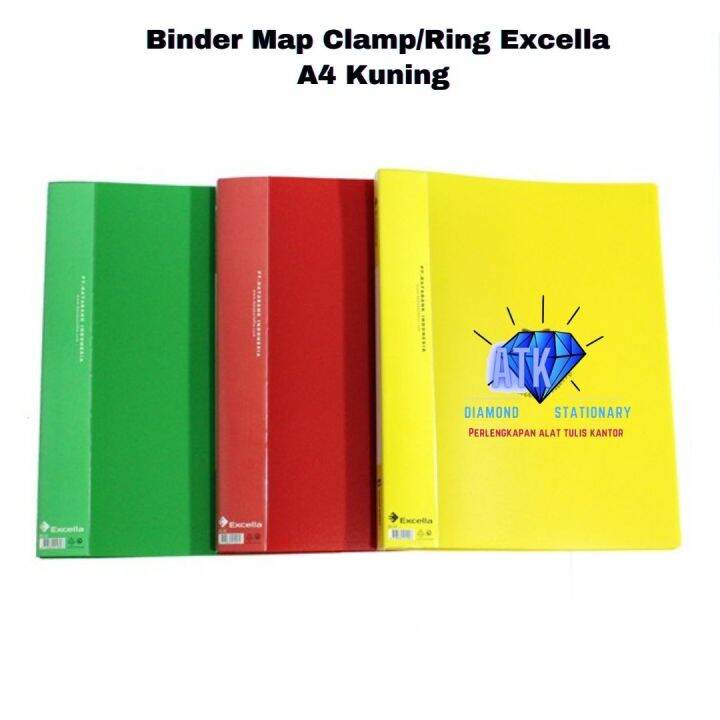 Binder Map Clamp/Ring A4 Excella Kuning | Lazada Indonesia