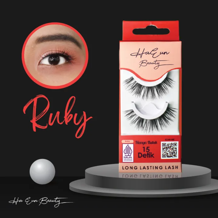 Bulu Mata Palsu Tanpa Lem Haeun Beauty - "Ruby" Bulu Mata Tanpa Lem 2022 (False Korean Eyelashes ...
