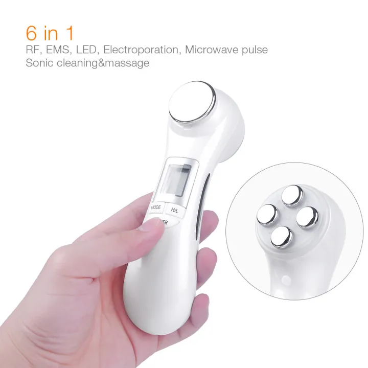 （free gift）Beauty Device 6 in 1 RF Radio Frequency EMS Photon LED Light Therapy Facial Lifting ...
