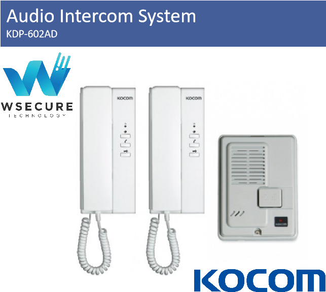 KOCOM 1 to 2 Audio Intercom System (KDP-602AD) | Lazada