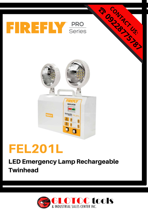 FIREFLY Emergency Lamp Rechargeable Twin head FEL201L | Lazada PH