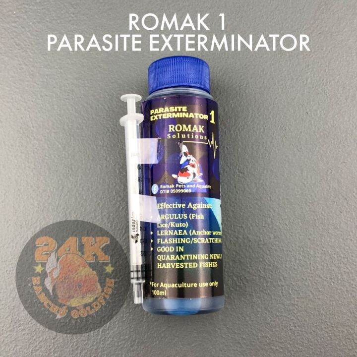 ROMAK 1 PARASITE EXTERMINATOR LICE/KUTO/ANCHOR WORM TREATMENT FOR PET ...