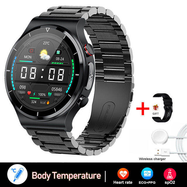 ECG PPG Smart Watch Men Body Temperature Wireless Charger Smartwatch ...