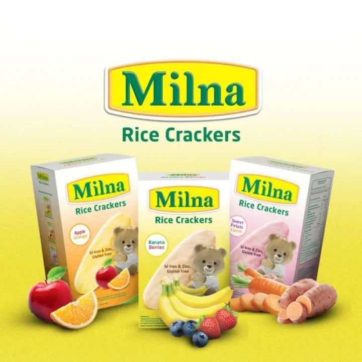 Biscuit Milna Rice Cracker 20 gr Snack Milna Crackers Camilan Bayi dr ...