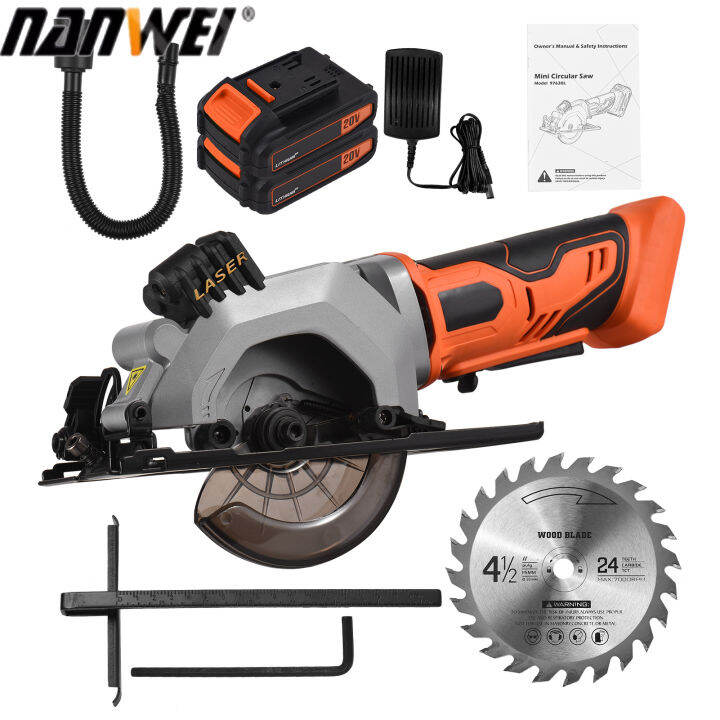 Professional Cordless Mini Circular Saw 20V 3400RPM Circular Saw 2.0Ah ...