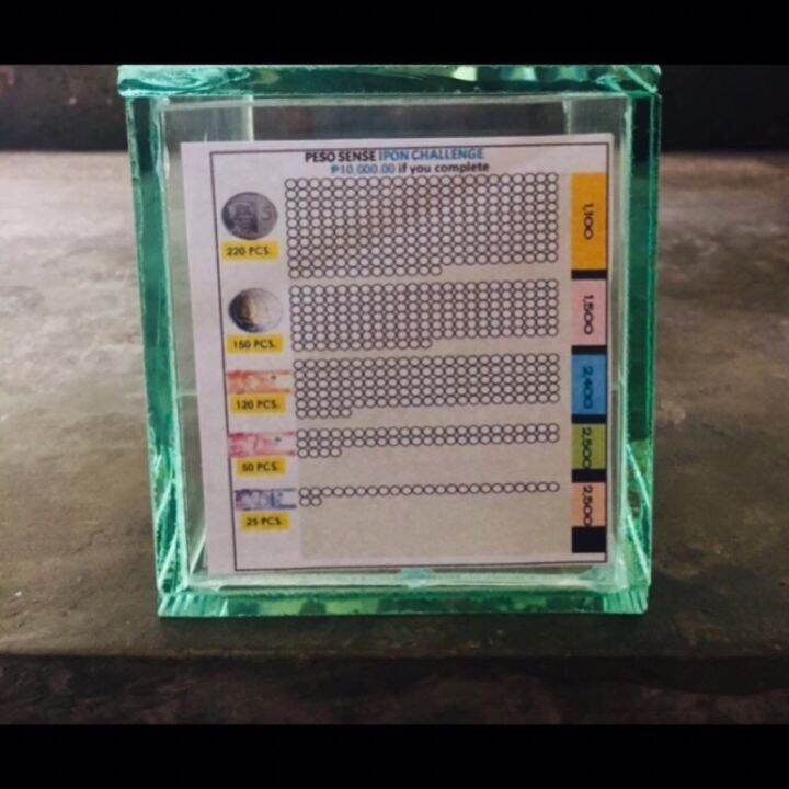 lyjk9905502 Glass alkansya Ipon challenge P10k/clear | Lazada PH