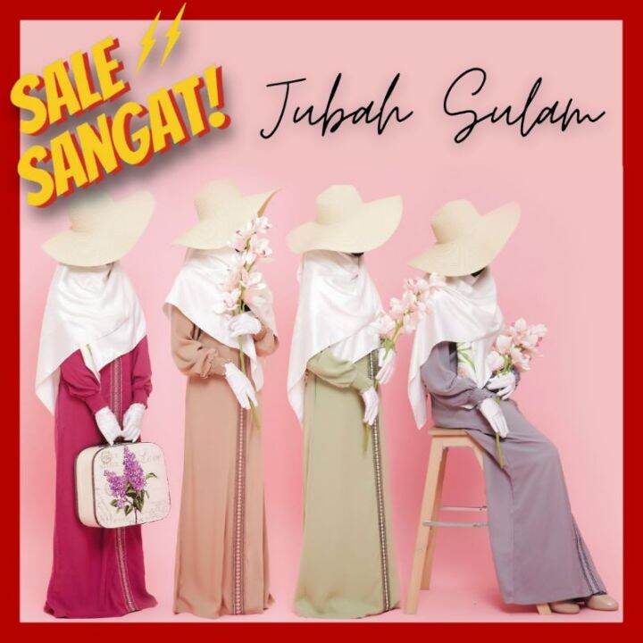 Jubah Sulam Simple Plain High Quality | Lazada