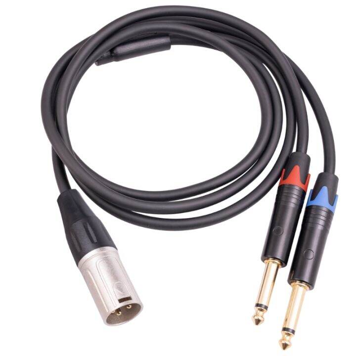 Two 1/4 inch to XLR Male Y Splitter Cable, 3Pin Male XLR to Dual 6.35mm ...