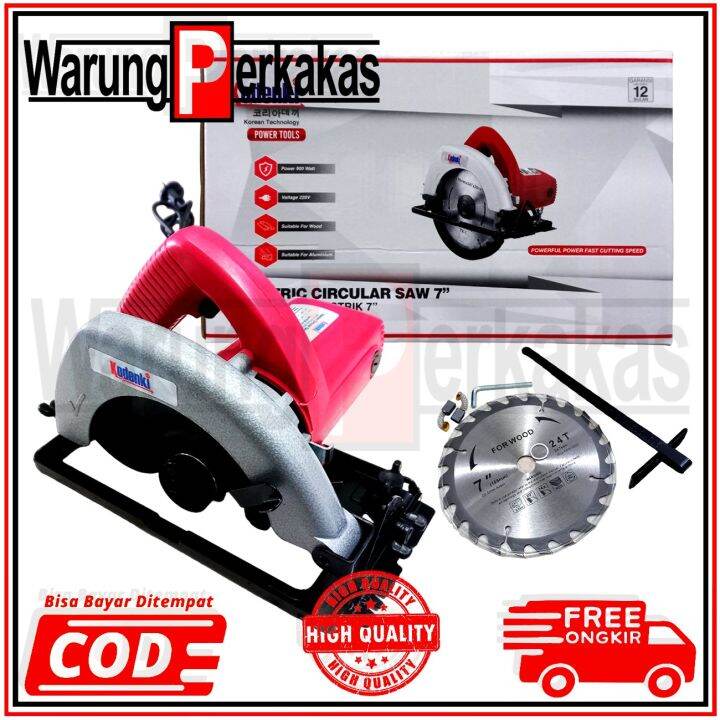 Mesin Gergaji Bulat Listrik 7" Circular Saw KODENKI 180mm Mesin Circle ...
