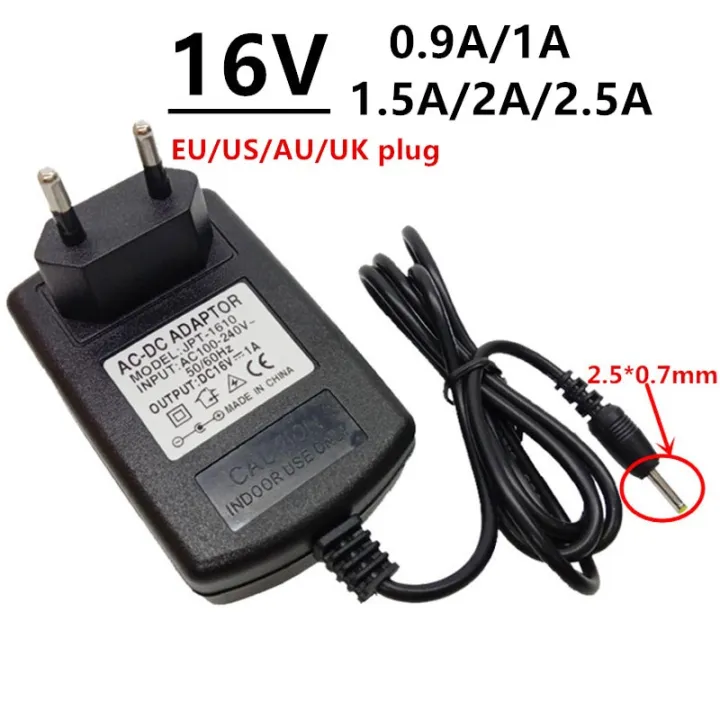 Power Supply Converter Adapter 16V 2.5mm.x0.7mm. Ac/Dc 0.9A 900mA 1A 1 ...