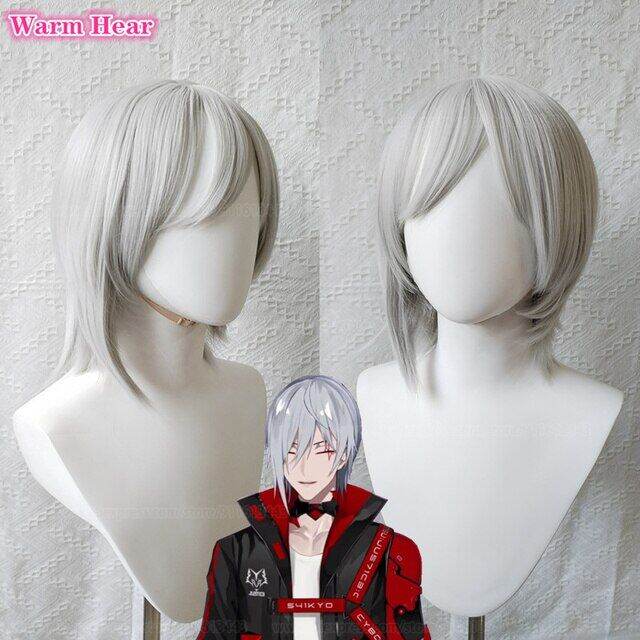 Fulgur วิกผม Ovid VTuber NIJISANJI EN วิกผมคอสเพลย์สั้น40ซม. สีเงินวิก ...