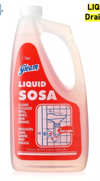 GLEAM Liquid Sosa Drain Cleaner (1L / 1000mL) - for Pipes and Drainage ...