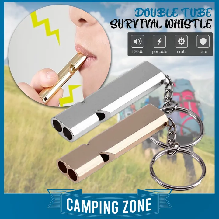 Outdoor Survival Whistle Double Pipe Whistle Stainless Steel Loud ...