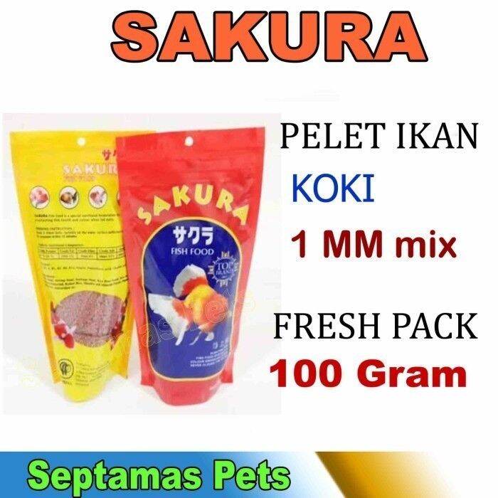 Sakura Mix 100 Gram Pelet Pakan Makananan Ikan Hias Koki Fresh Pack ...