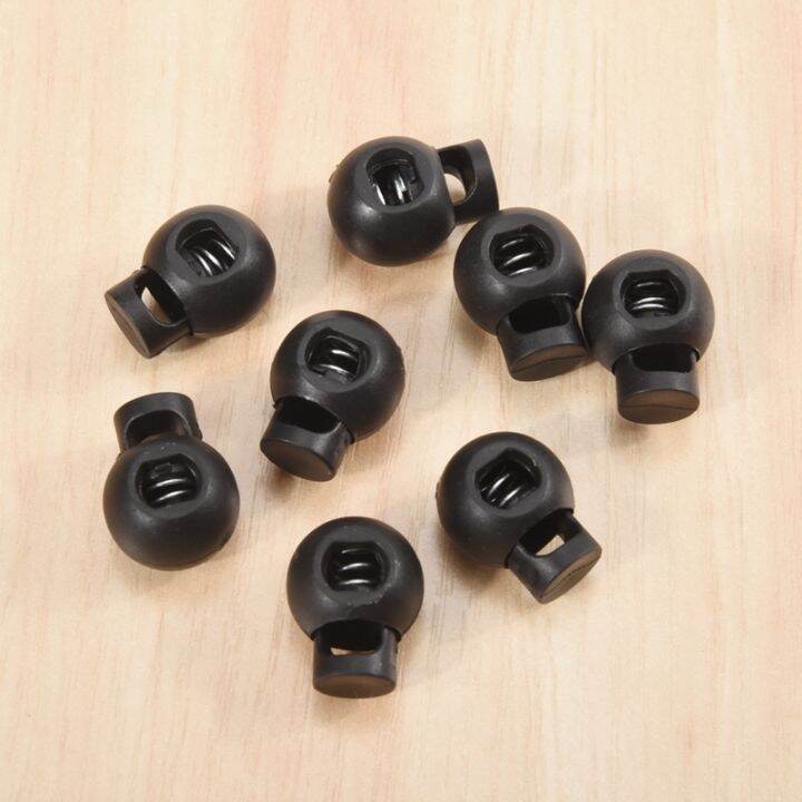 100 Piece Cord Stopper DIY Black Plastic Connector Cord Lock Stopper ...