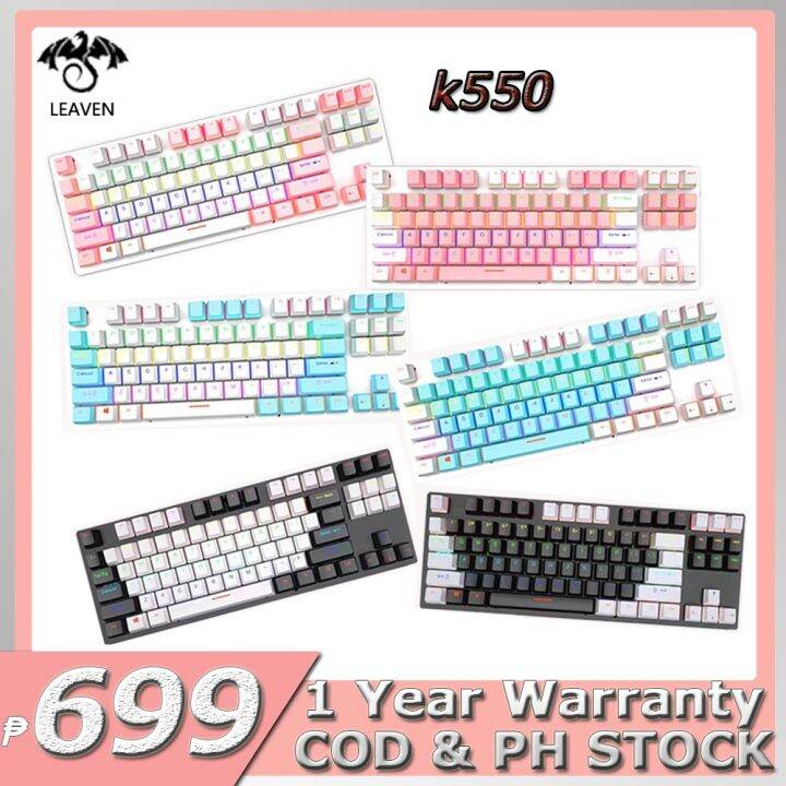 K550 87Key RGB Mechanical Hot swappable Keyboard S30 wired Combo RGB Gaming Office PC computer ...