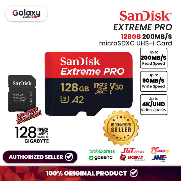 Sandisk MicroSD Extreme Pro 128GB 200mb/s + Adapter Memori HP Original | Lazada Indonesia