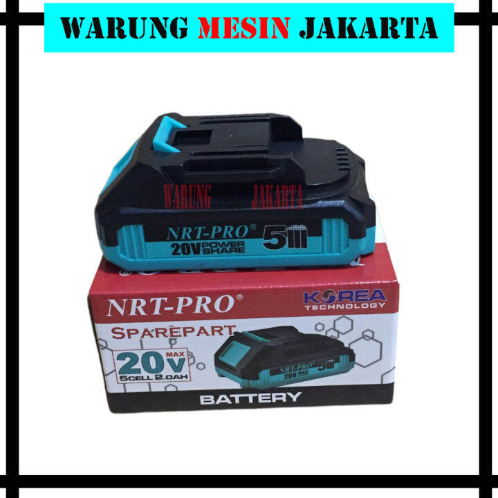 Nrt-Pro Baterai Mesin Bor Cordless Impact Drill 20Volt Battery 20 Volt ...