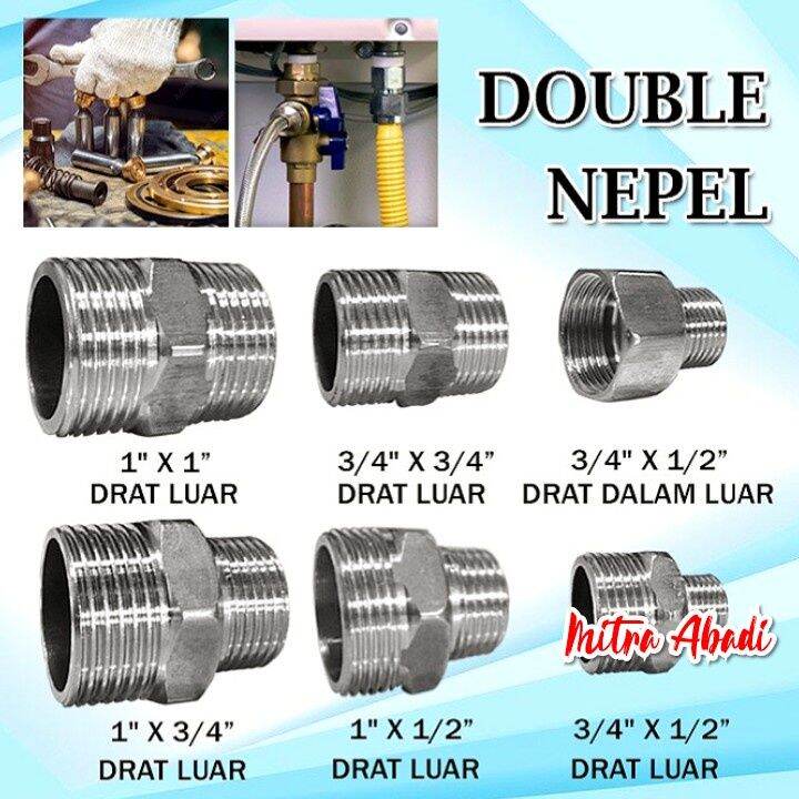 Double Nipple / Nepel Stainless | Lazada Indonesia