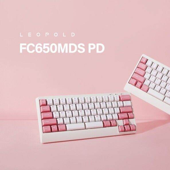 Leopold FC650M Light Pink PD 65% Double Shot PBT Mechanical Keyboard ...