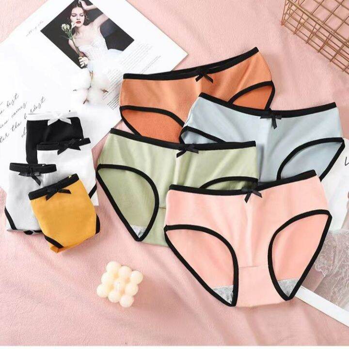 BBboyy BRI08🍓กางเกงในแฟชั่น กางเกงในผู้หญิง ผ้านิ่ม ใส่สบาย กางเกงในผ้าฝ้าย ตกแต่งขอบ กางเกงใน ...