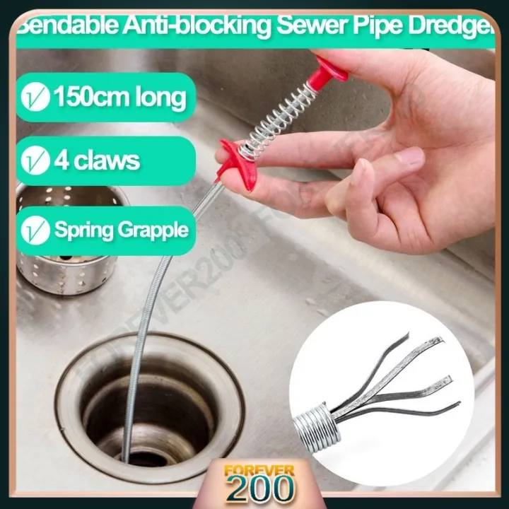 1.6m 4 Claws Toilet Claw Reacher Bendable Hose Pick Up Pick Sink ...