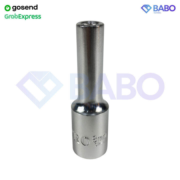 Mata sock panjang(Deep Sock) 8mm WIPRO 1/2 " 6PT Socket Shock CrV 8 mm ...