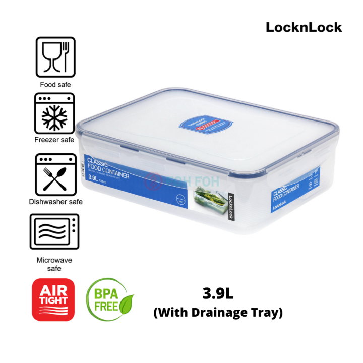 LocknLock 3.9L PP Microwave Airtight Stackable Classic Food Container ...