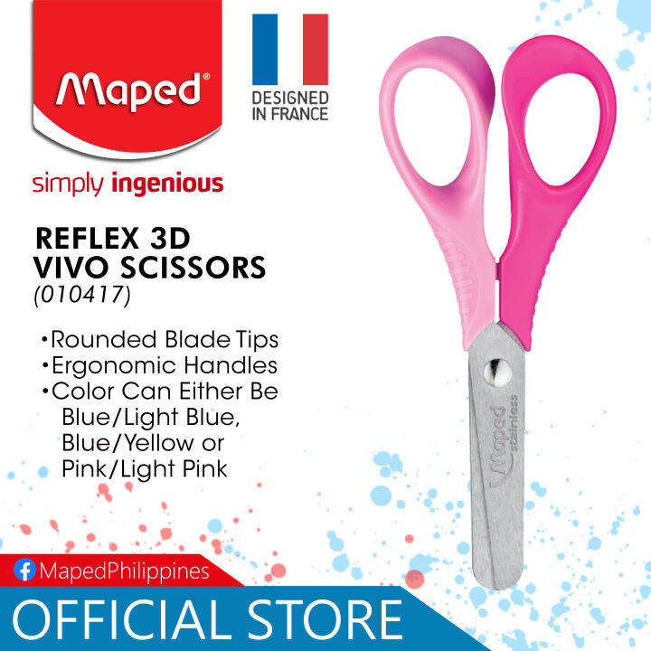 MAPED Reflex 3D Vivo Scissors | Gunting | Rounded blade tips | Ergonomic handles | 12cm ...