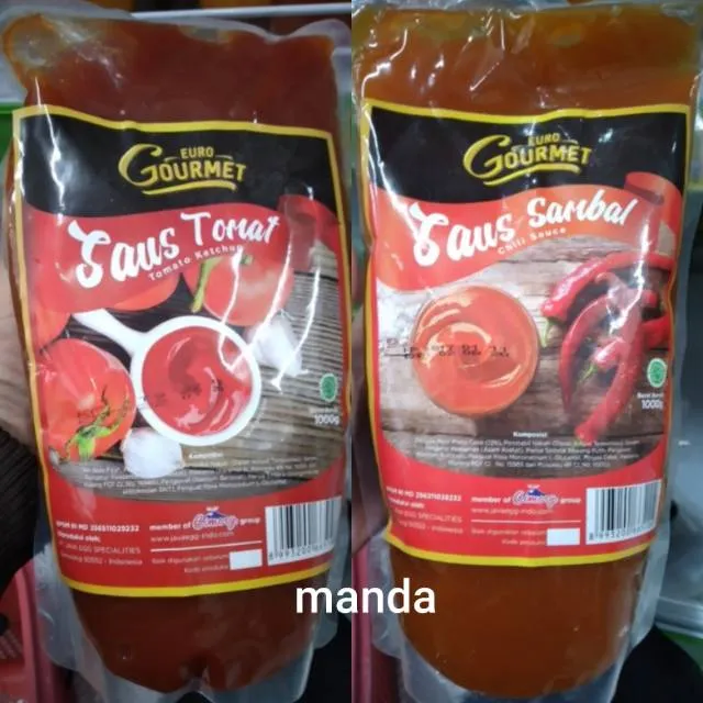 Saus tomat saus sambal saos tomat saos sambal euro gourmet 1 kg ...