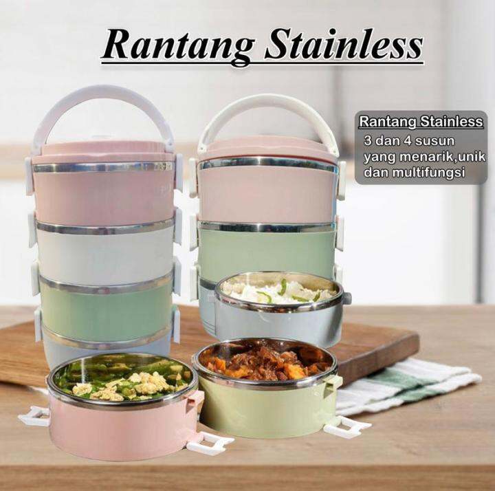 RANTANG RANTANG 4 SUSUN WARNA DOFF / RANTANG BEKAL MAKAN | Lazada Indonesia