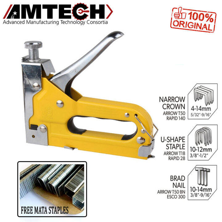 Amtech Staples Tembak 3in 1 Mata Paku Staples U dan Lurus 4mm - 14mm ...