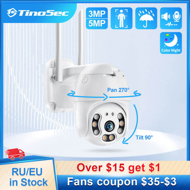 TinoSec ความปลอดภัยกล้อง IP 5MP กล้องไร้สายตรวจจับมนุษย์สีเต็มรูปแบบ ...